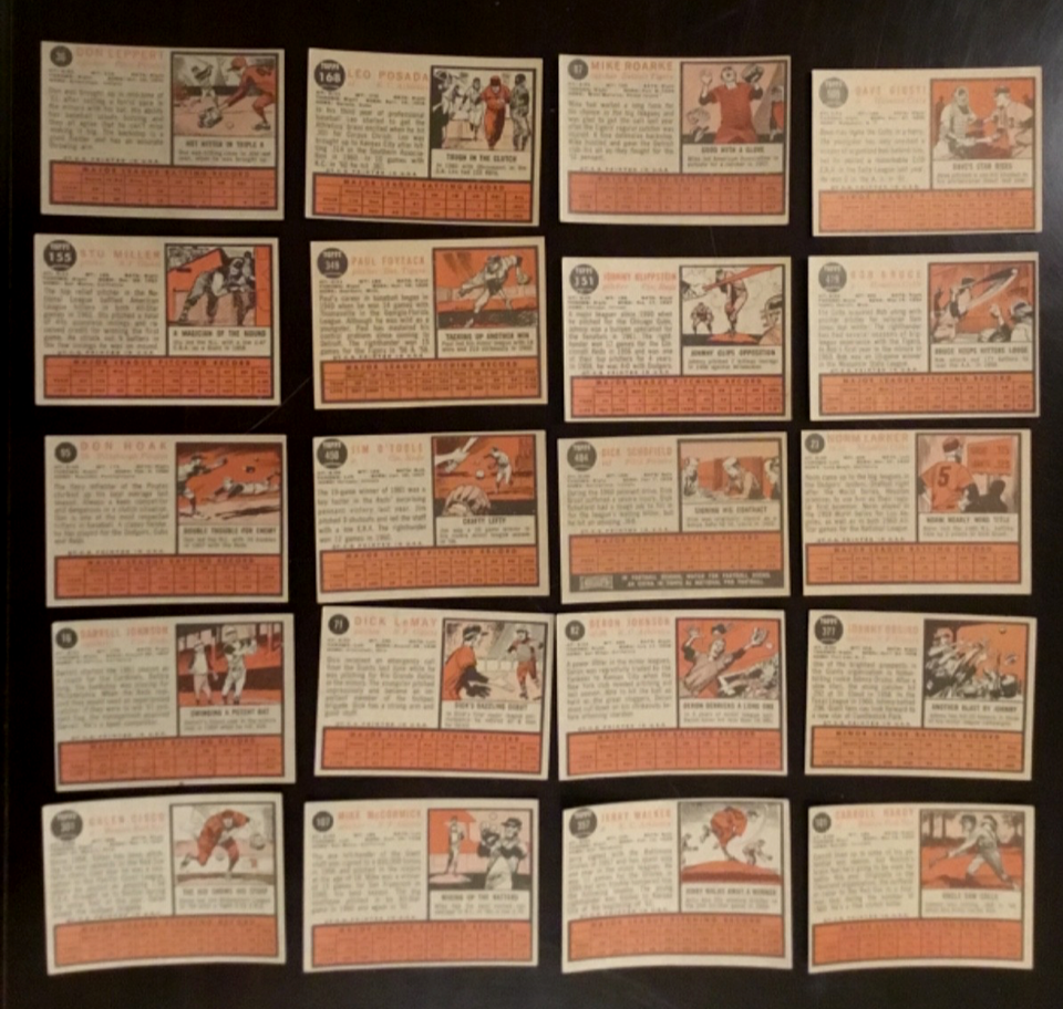 1962 Topps Baseball Lot of 20 Cards, Rookies, Pirates, Giants, As ...