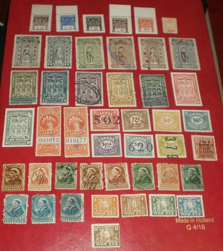 Canada Revenue Stamp Page Of Law Bill Stamps BC Telephone Mint &Used ...
