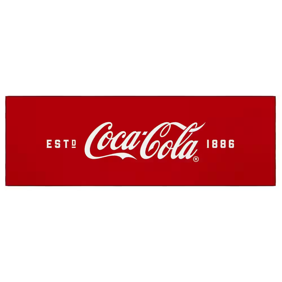 Red 2 Ft. X 5 Ft. for Man Cave Bedroom Kitchen Coca-Cola Logo Non-Slip ...