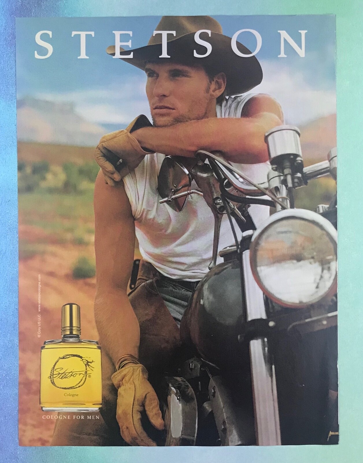 vintage 2000s magazine print ad STETSON Cologne for Men cowboy mancave ...
