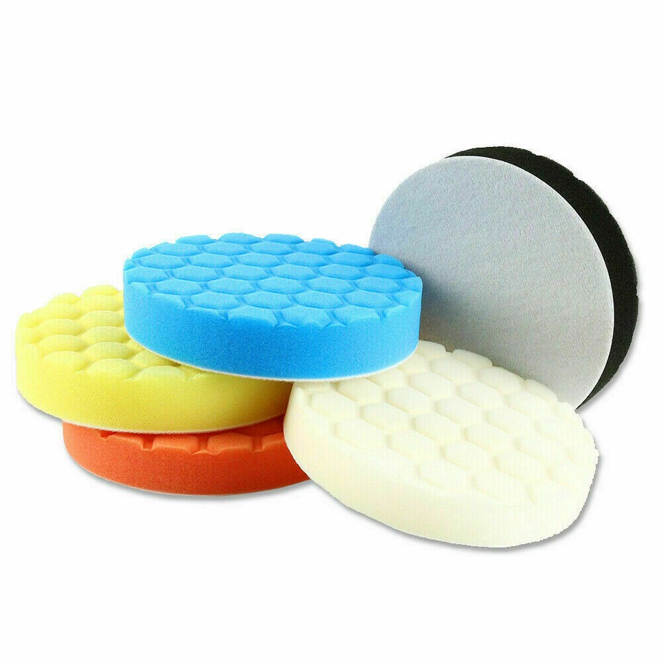 Polishing Pads 5 inch Car Waxing Polish Foam Kit Buffer Polisher ...