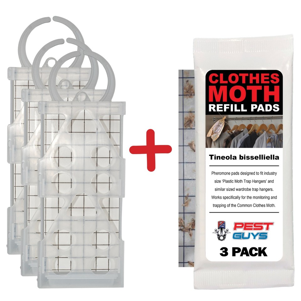 Clothes Moth Genuine Traps Pack with Extra Refill Pad - Effective Moth ...