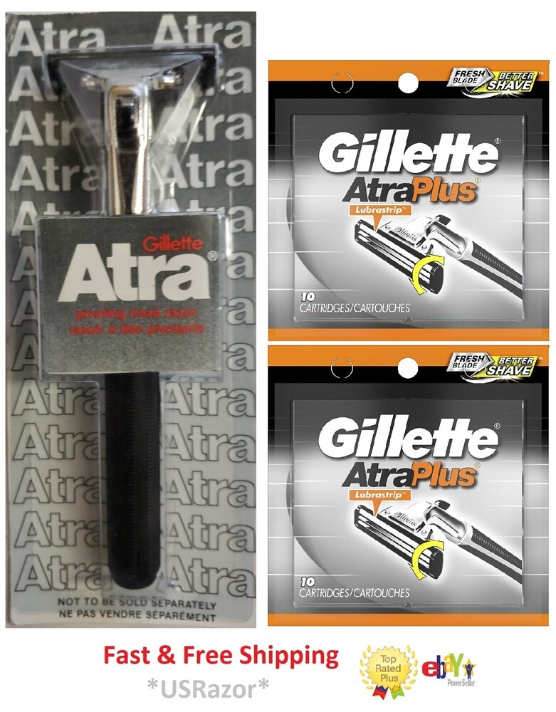 21 Gillette Atra Plus Razor Blades Refills Cartridges (unboxed) Fits ...