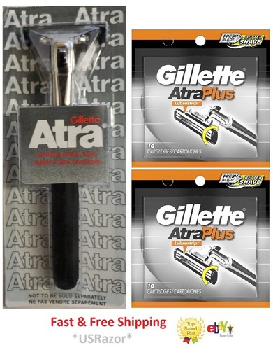 21 Gillette Atra Plus Razor Blades Refills Cartridges (unboxed) Fits ...