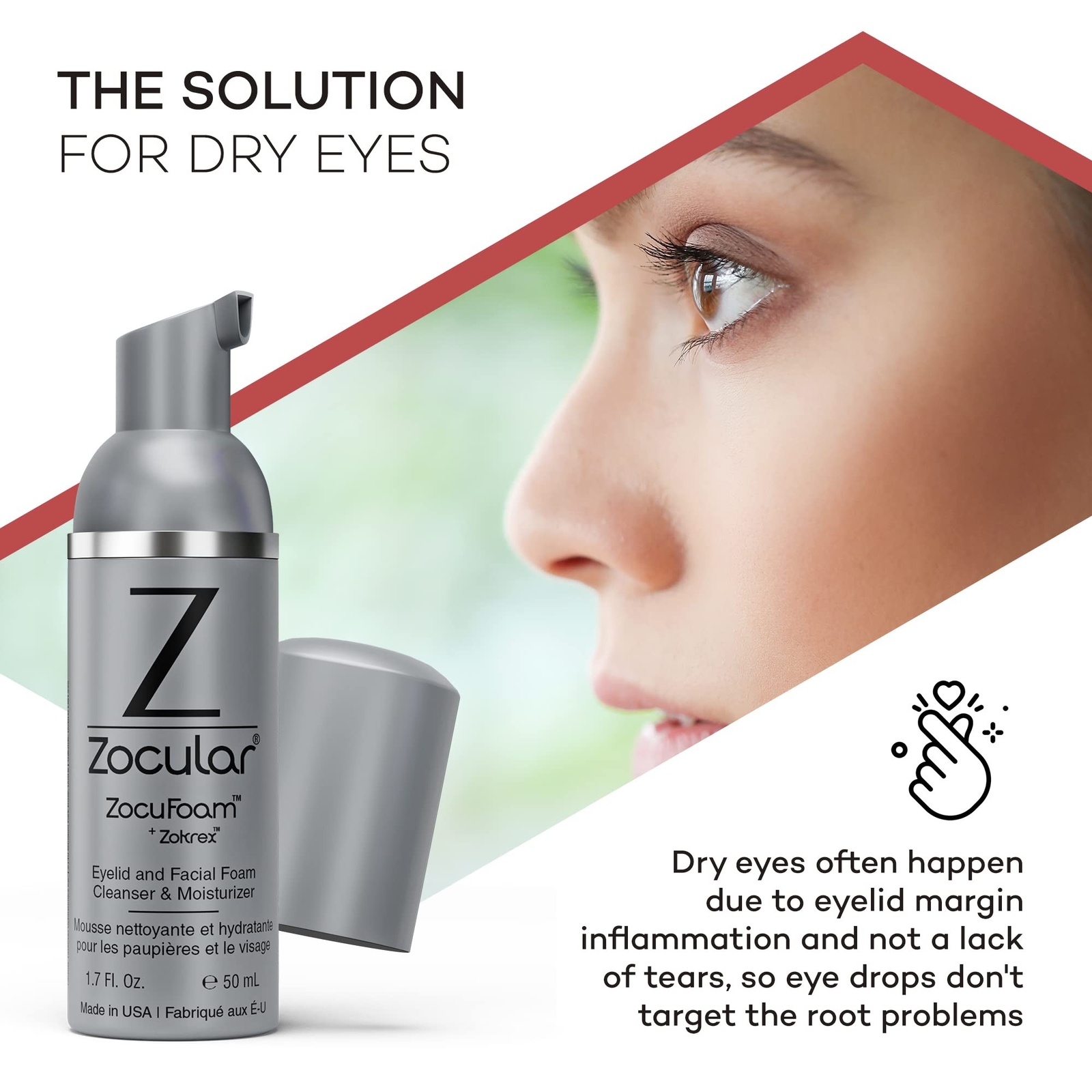 Zocular ZocuFoam Eyelid Cleanser - Foaming Eyelid Scrub for Blepharitis ...