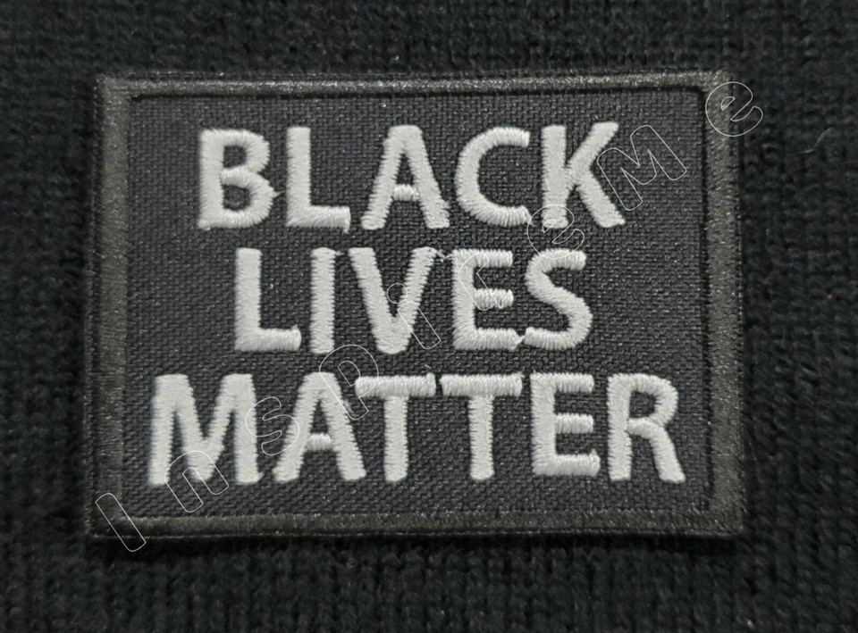Black Lives Matter Embroidered Sew/Iron-On Patch Hook & Loop BLM ...