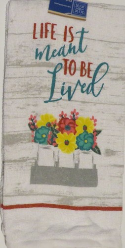 2 Kitchen Towel Life is Meant to be Lived Theme 15"x25" Cotton Blend | eBay