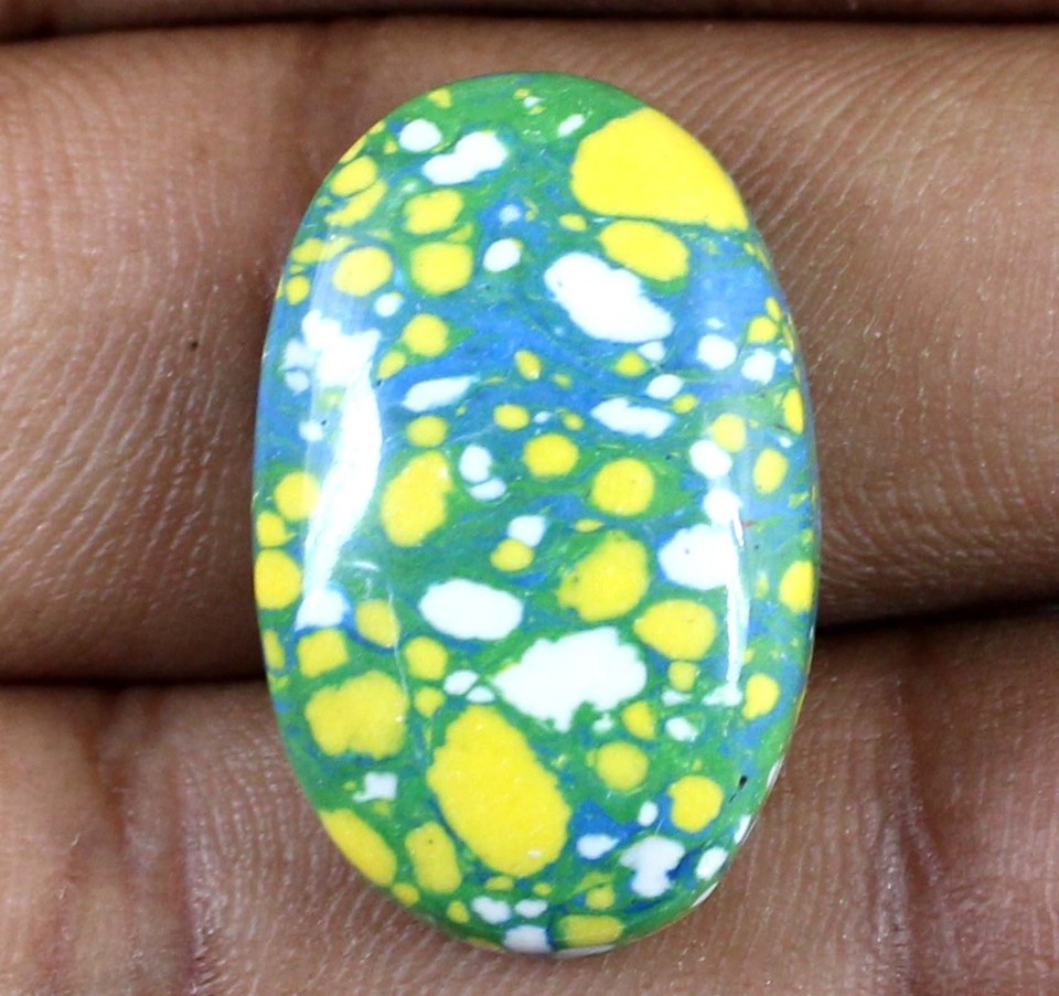 Natural Multi-Color Turquoise 17.35 Carat Oval Gemstone T9669 ...