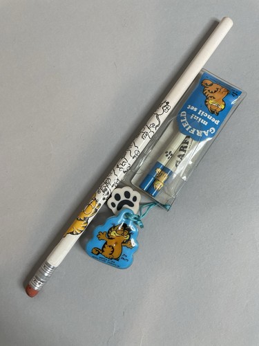 Garfield Mini Pencil Set Vintage Blue Rare | eBay