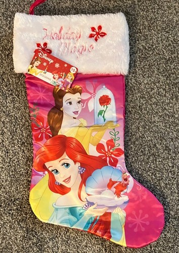 Disney PRINCESS Christmas Stocking Embroidered HOLIDAY MAGIC Large 18 ...