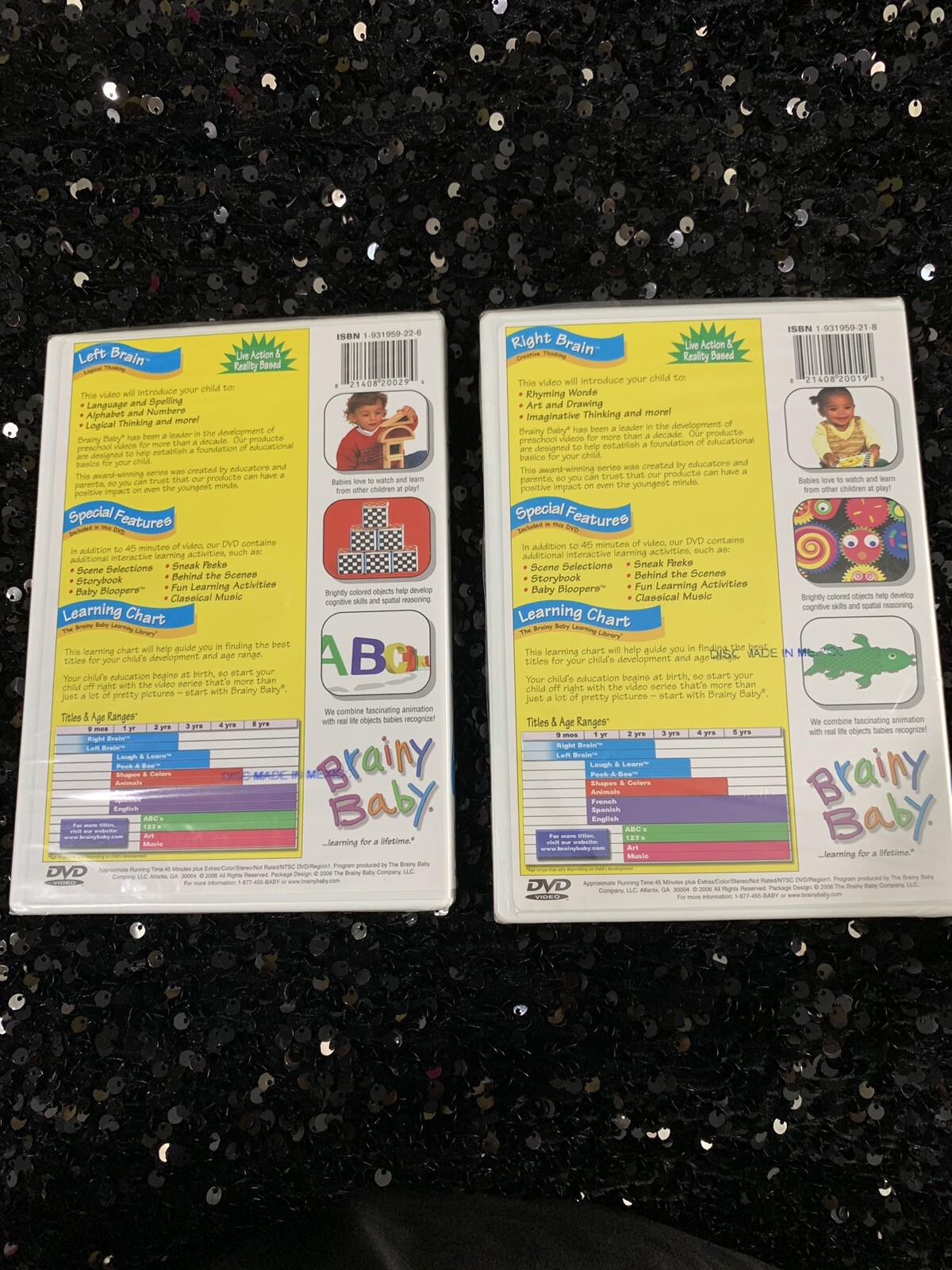 New! Brainy Baby DVDs: Left Brain/Right Brain. Creative & Logical ...