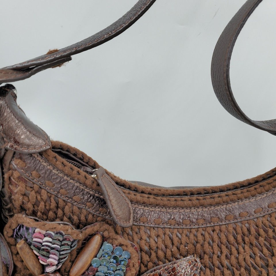 Brighton Mila Masterpiece Collection Shoulder Bag Purse 3D Flowers | eBay