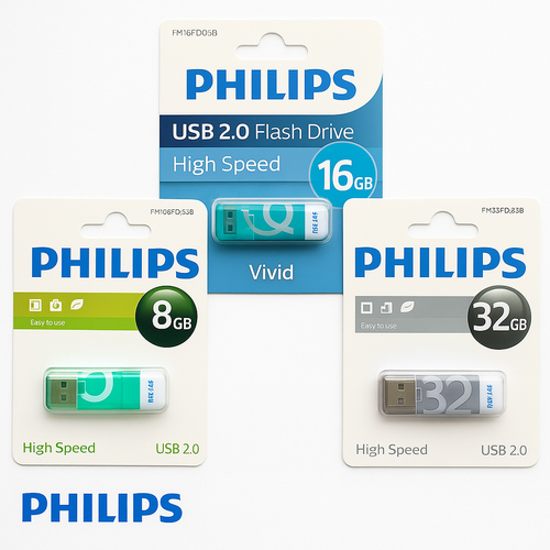 Philips 8GB 16GB 32GB Vivid High Speed USB Flash Drive Memory Stick Pen ...
