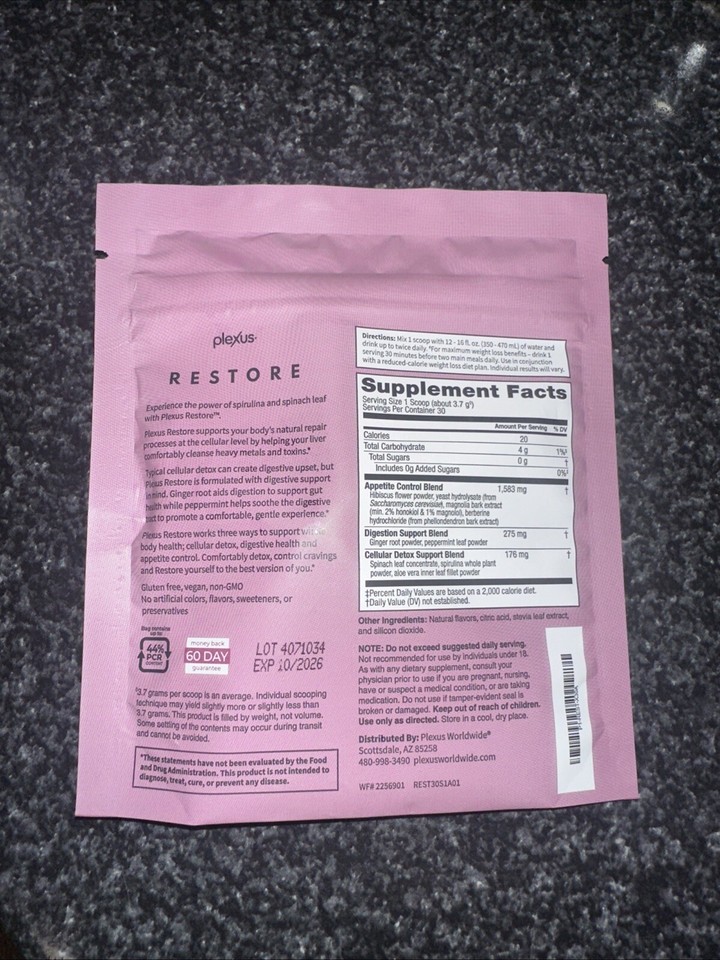 Plexus RESTORE Cellular Detox Support for Whole Body Health. Lemon ...