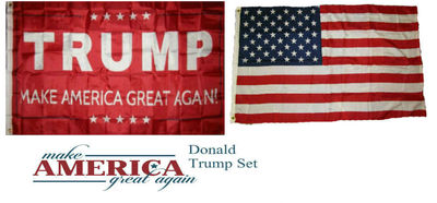 3x5 Donald Trump Red & USA American Wholesale Flag Set 3'x5' | eBay