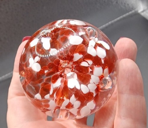 Zimmerman Embossed Z Red White Glass Paperweight | eBay