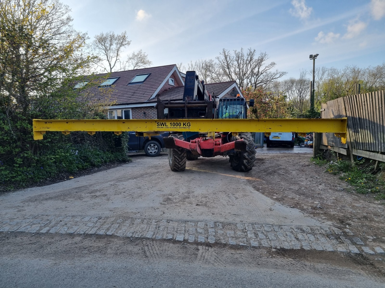 5.15 Meter Spreader Bar Lifting Beam forklift slots 1000kg digger crane ...