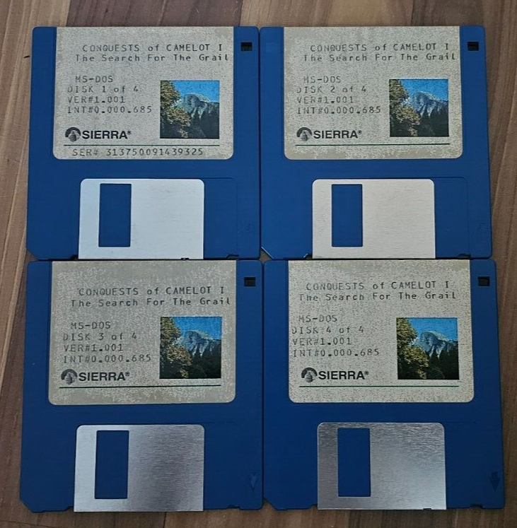 Vintage Sierra Conquests of Camelot 3.5" Floppy Disk MS-DOS Game | eBay