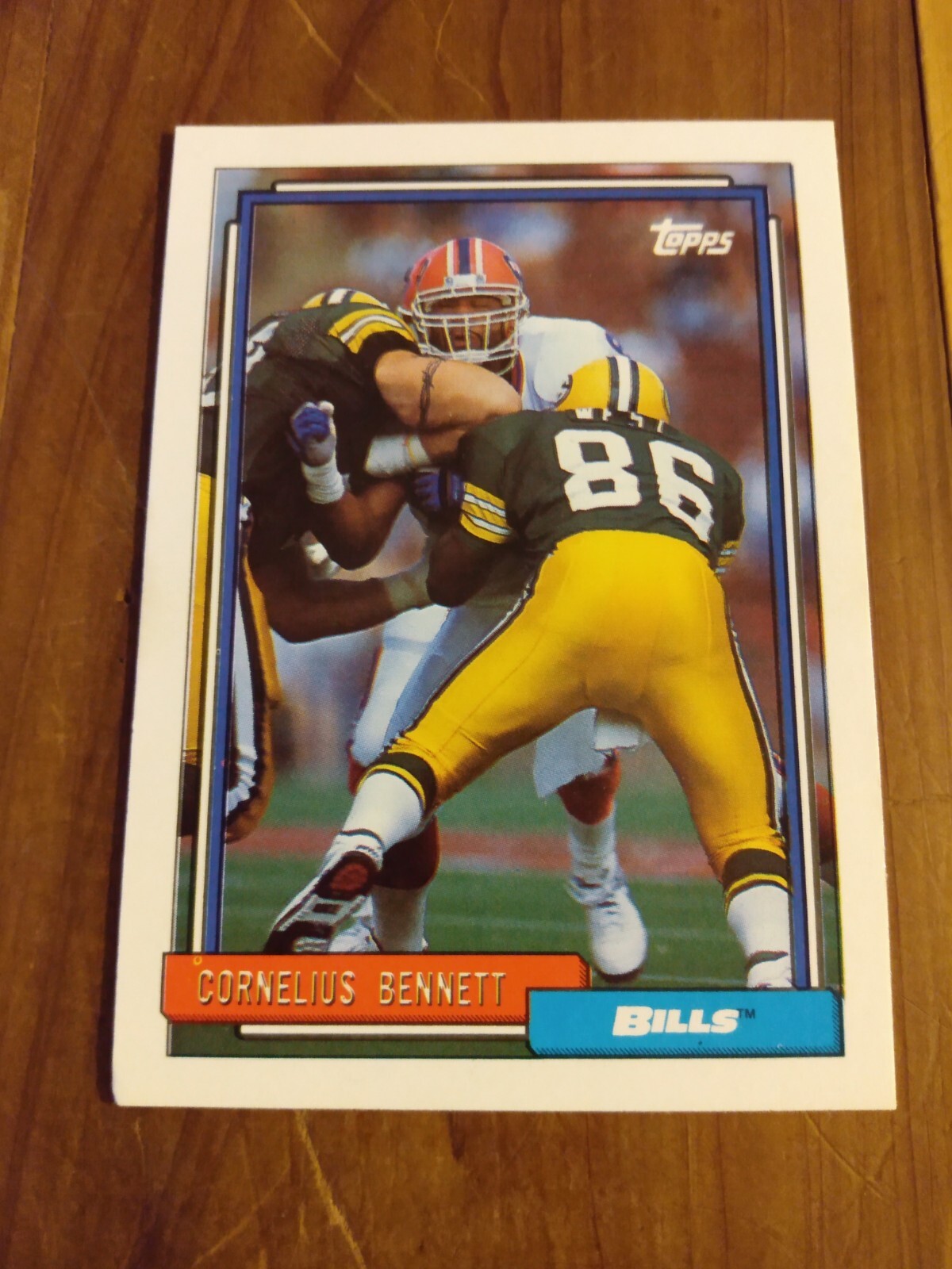 Cornelius Bennett - Buffalo Bills Linebacker - Topps NFL 1992 Card #91 ...