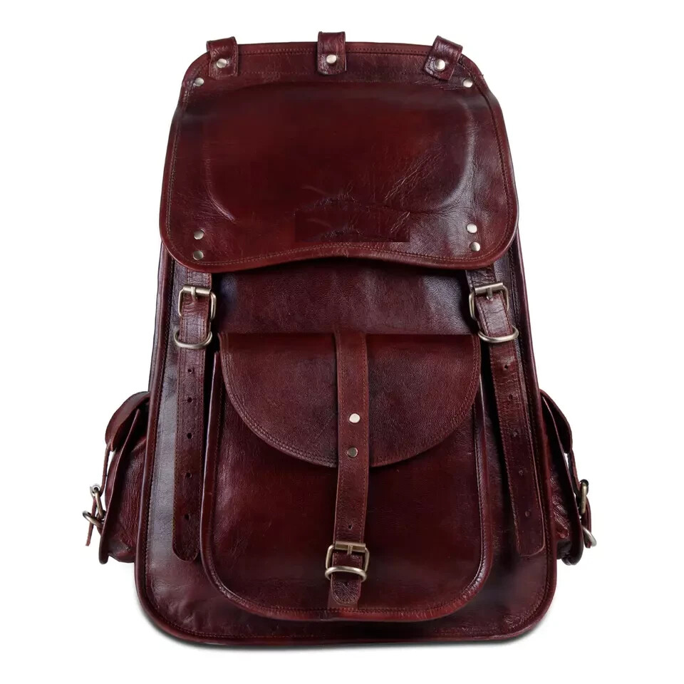 New Genuine Handmade Brown Leather Rucksack Backpack Laptop Bag | eBay