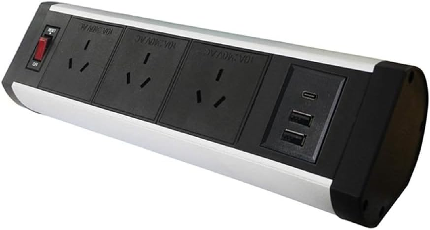 Removable Desk Power Board USB Power Point with 3 AUS Plugs, 2 USB and ...