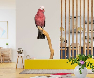 3D Pink Parrot A197 Animal Wallpaper Mural Poster Wall Stickers Decal ...