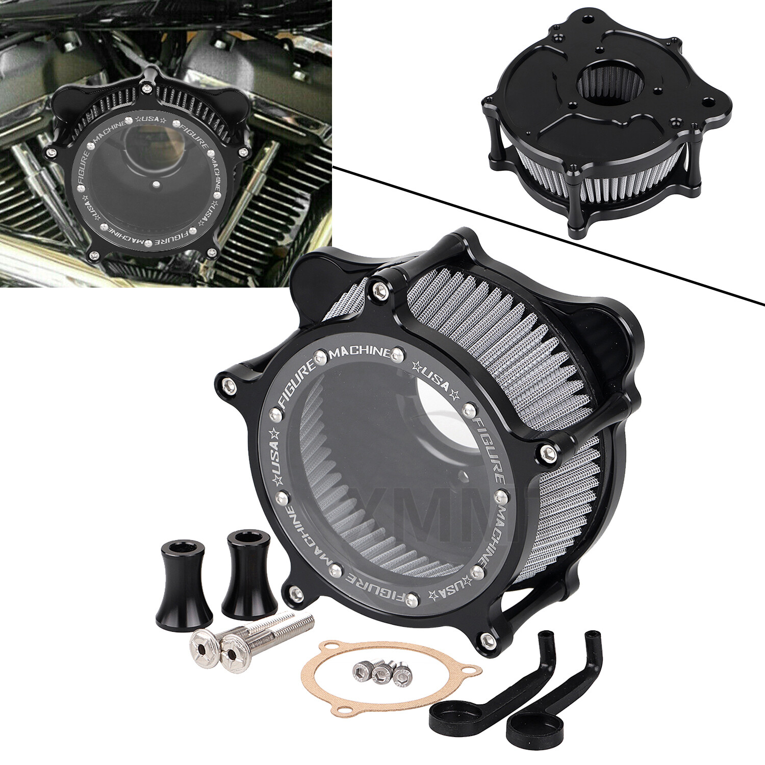 Air Cleaner Grey Intake Filter Kit For Harley Electra Glide Ultra ...
