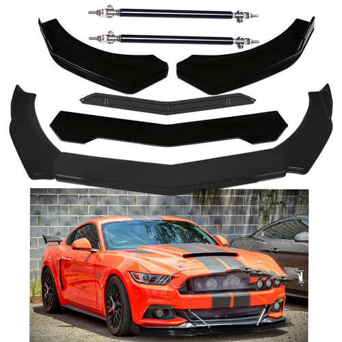 For Ford Mustang Shelby GT500 Front Bumper Lip Splitter Spoiler + Strut ...