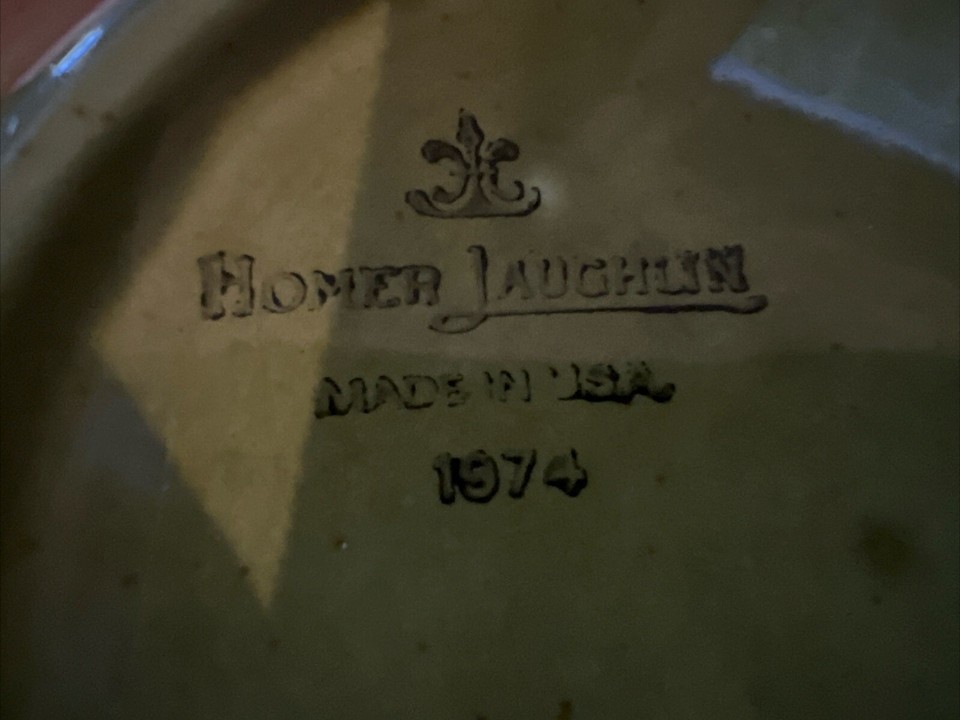 Vintage Homer Laughlin Olive Green Serving Plate and Cup-Set of Two | eBay