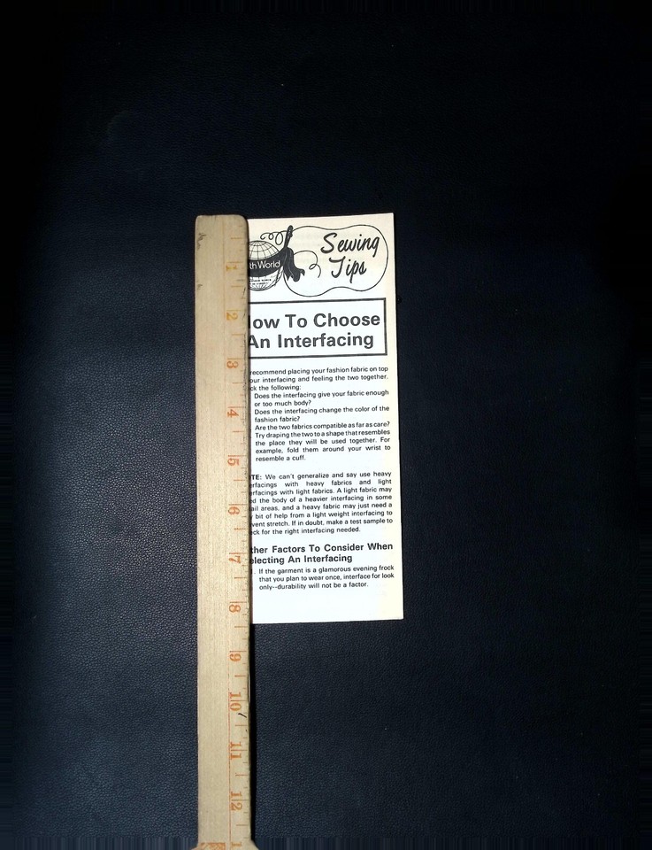 Vintage Cloth World Sewing Tips Pamphlet How To Choose an Interfacing ...