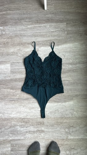 Iris women’s peacock blue lace bodysuit Pre owned | eBay