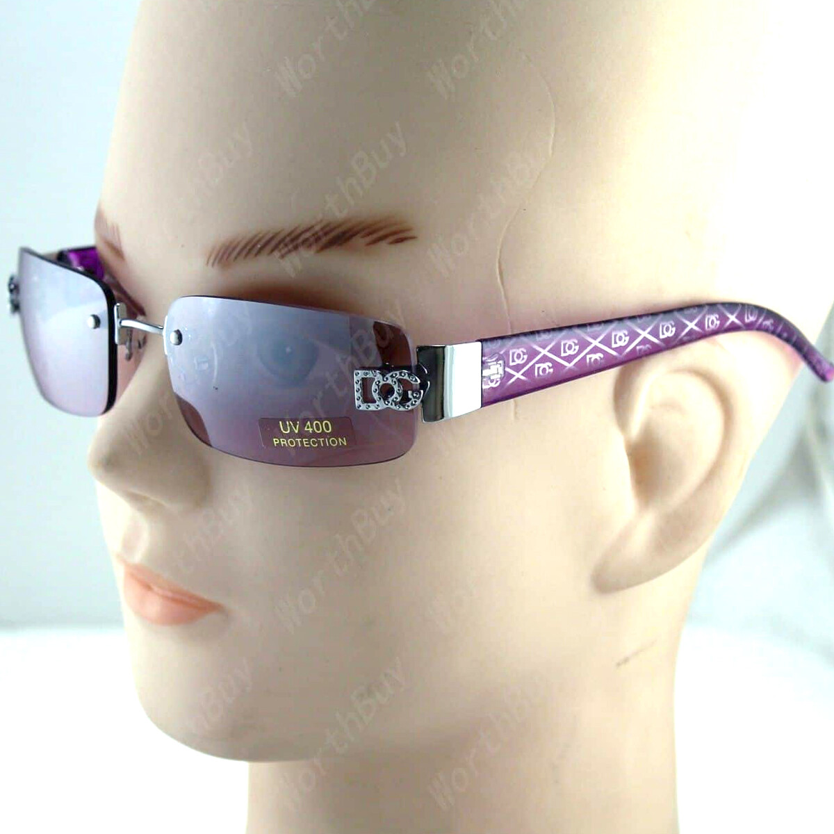 Mens Womens Sunglasses Designer Shades Fashion Rimless Rectangular Wrap ...