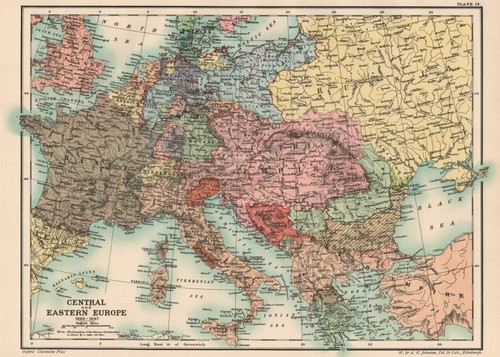 LATE 19TH CENTURY EUROPE. Central and Eastern Europe 1863-1897 1902 old ...