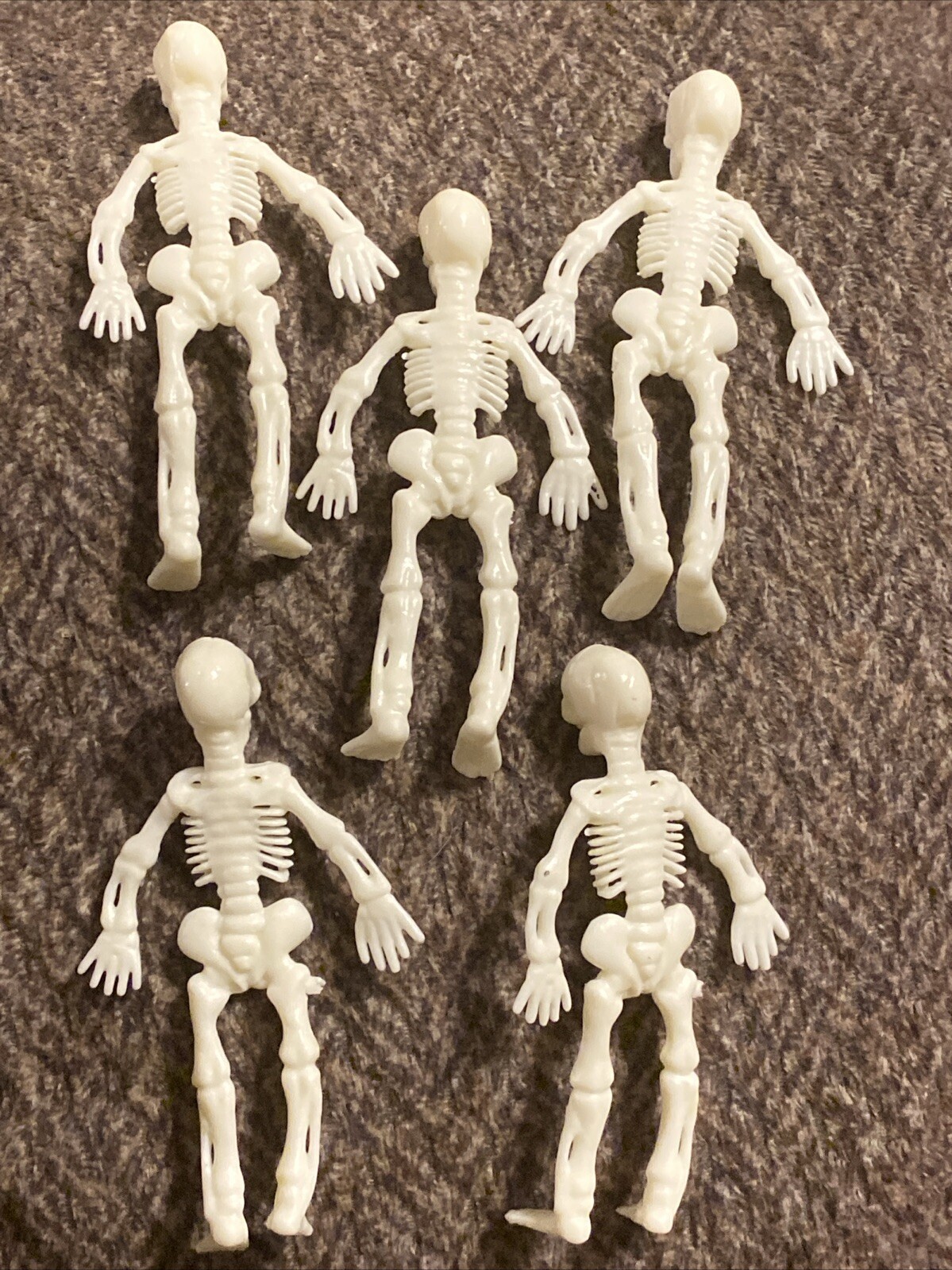 Skeleton Soft Plastic 3” Halloween Scary Lot Of 5 Gumball Cracker Jack ...