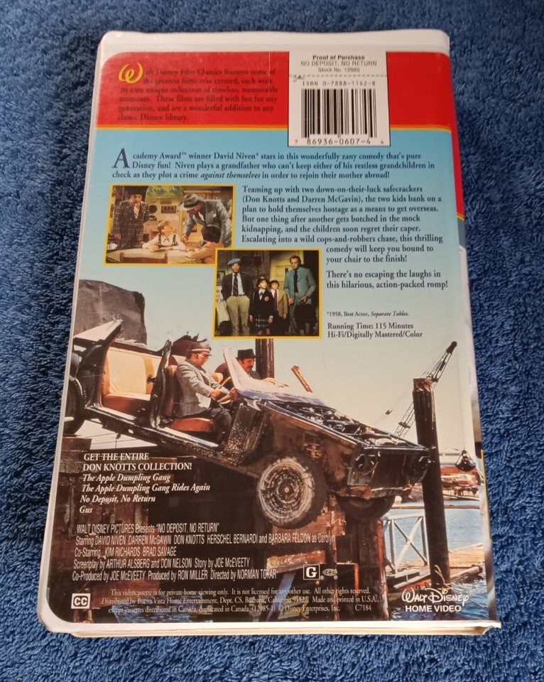 No Deposit, No Return VHS Don Knotts David Niven Norman Today Play ...