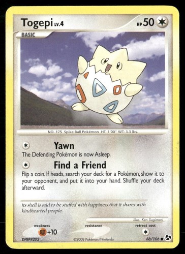 2008 Great Encounters Set Pokemon Card 088 Togepi HP | eBay