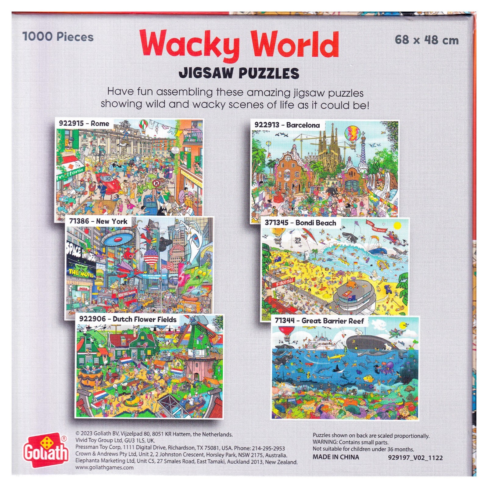 1000 Piece Jigsaw Puzzle 68cm x 48cm Wacky World Different Design ...