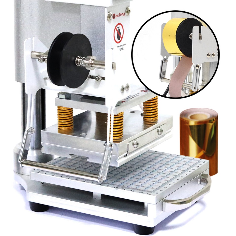 Movable Table Hot Foil Stamping Machine T-slot for PVC PU Leather Logo ...