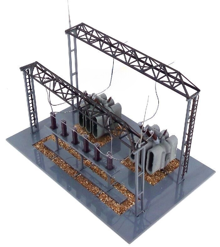 Diorama 1/87 Substation Transformer Train Railroad Scene Props Model ...