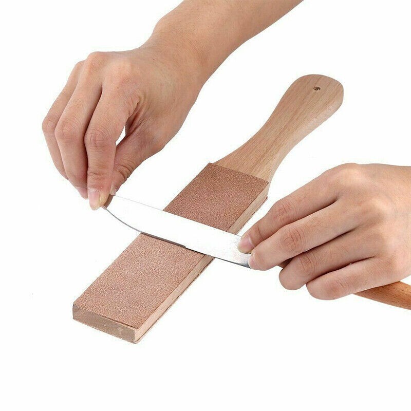 Dual Sided Leather Blade Strop Cutter Razor Sharpener Polishing Wooden ...