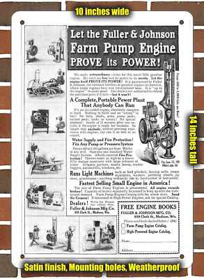 Metal Sign - 1910 Fuller & Johnson Farm Pump Engine 2- 10x14 inches | eBay