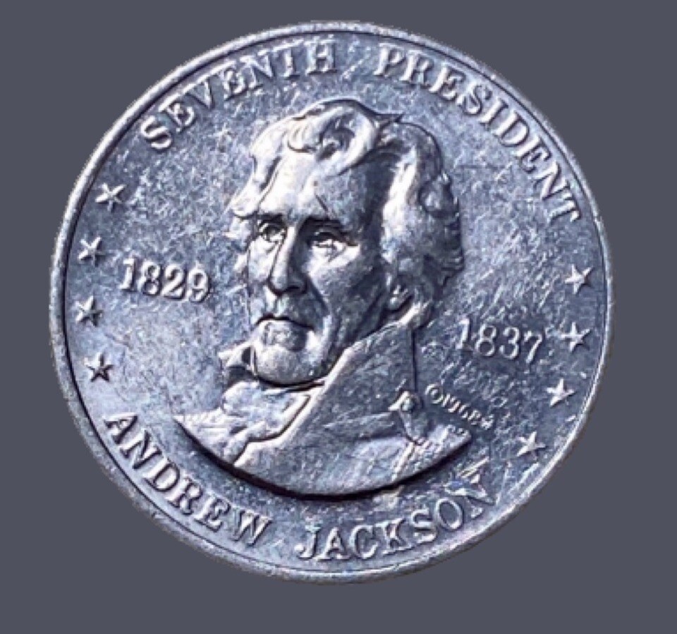 Shell Oil Gas Andrew Jackson 1829 1937 Coin Game 1968 Aluminum Token ...