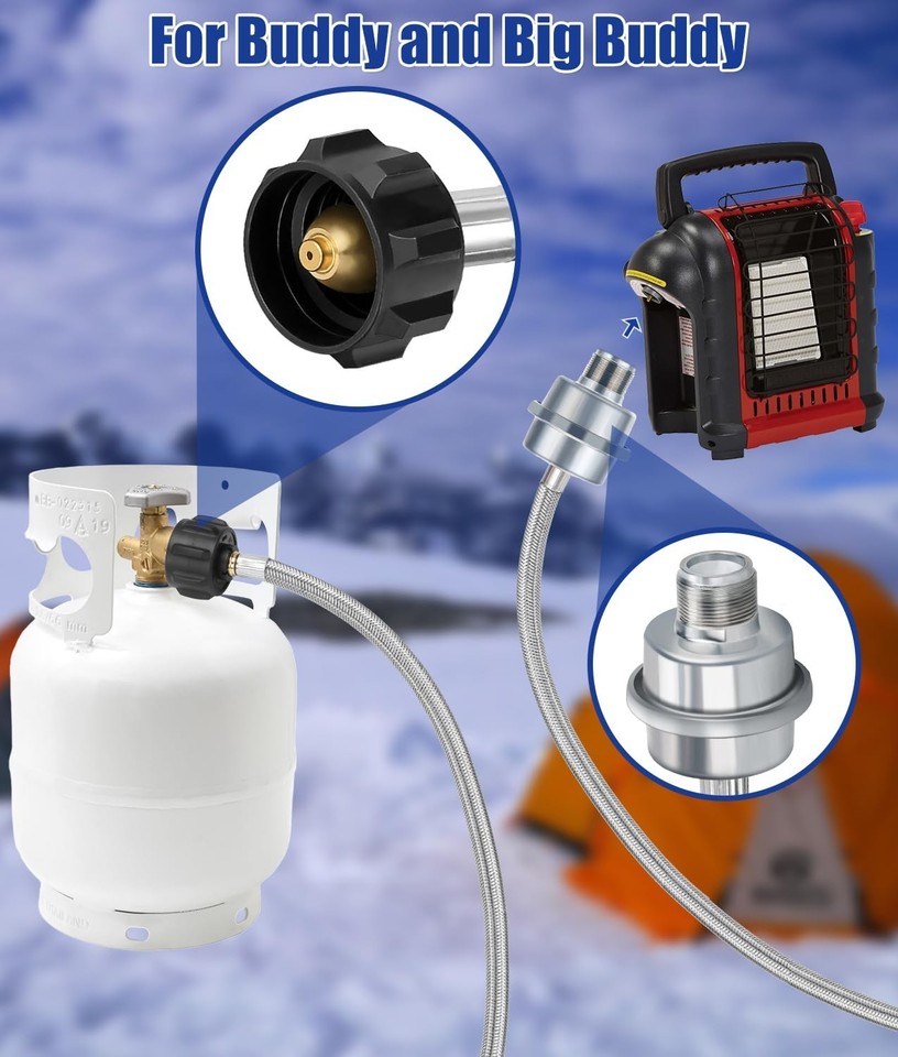 Propane Fuel Filter F273699 with 6FT Stainless Braided QCC1 Propane ...