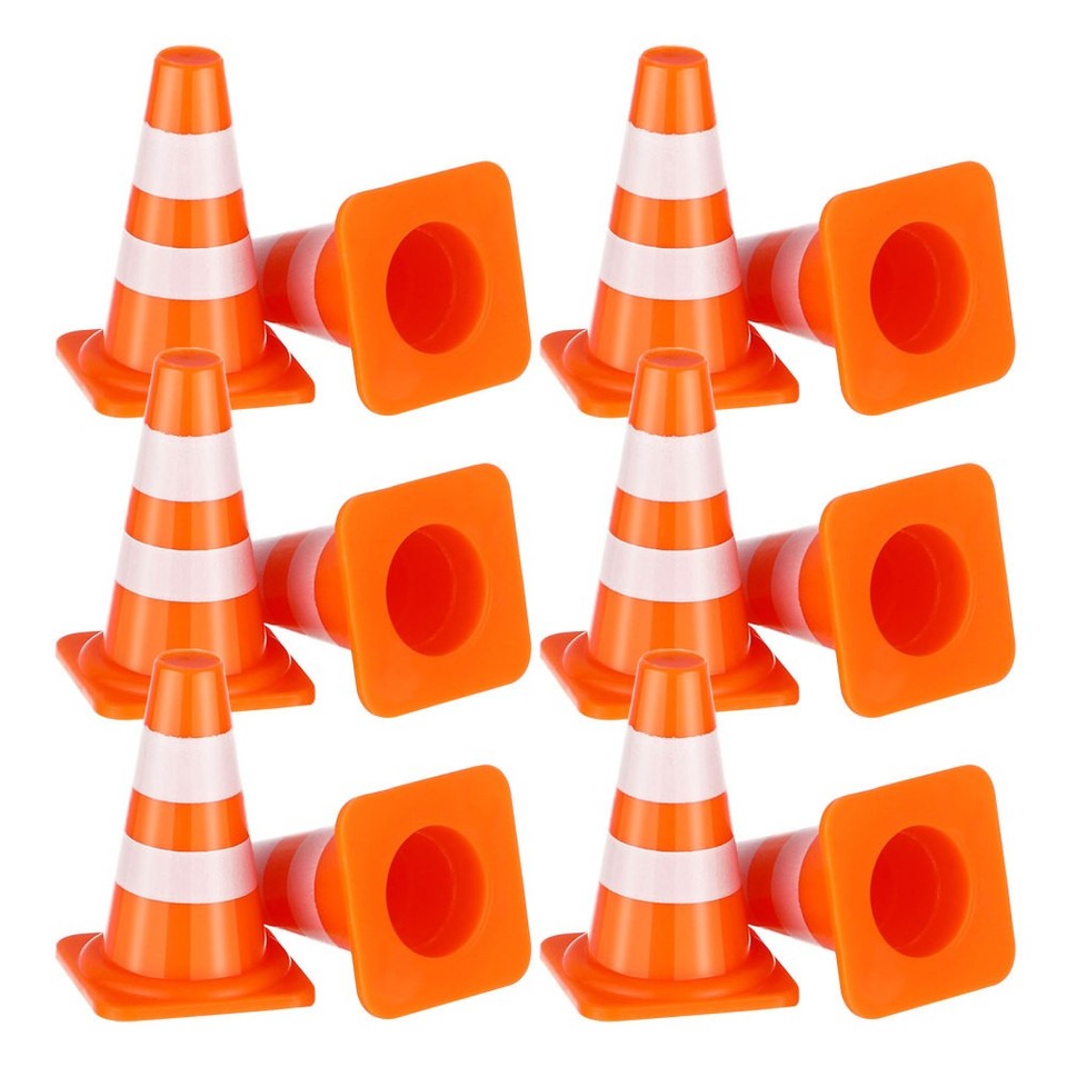 48 Pcs Mini Traffic Cones Kids Orange Cognitive Safety Construction ...