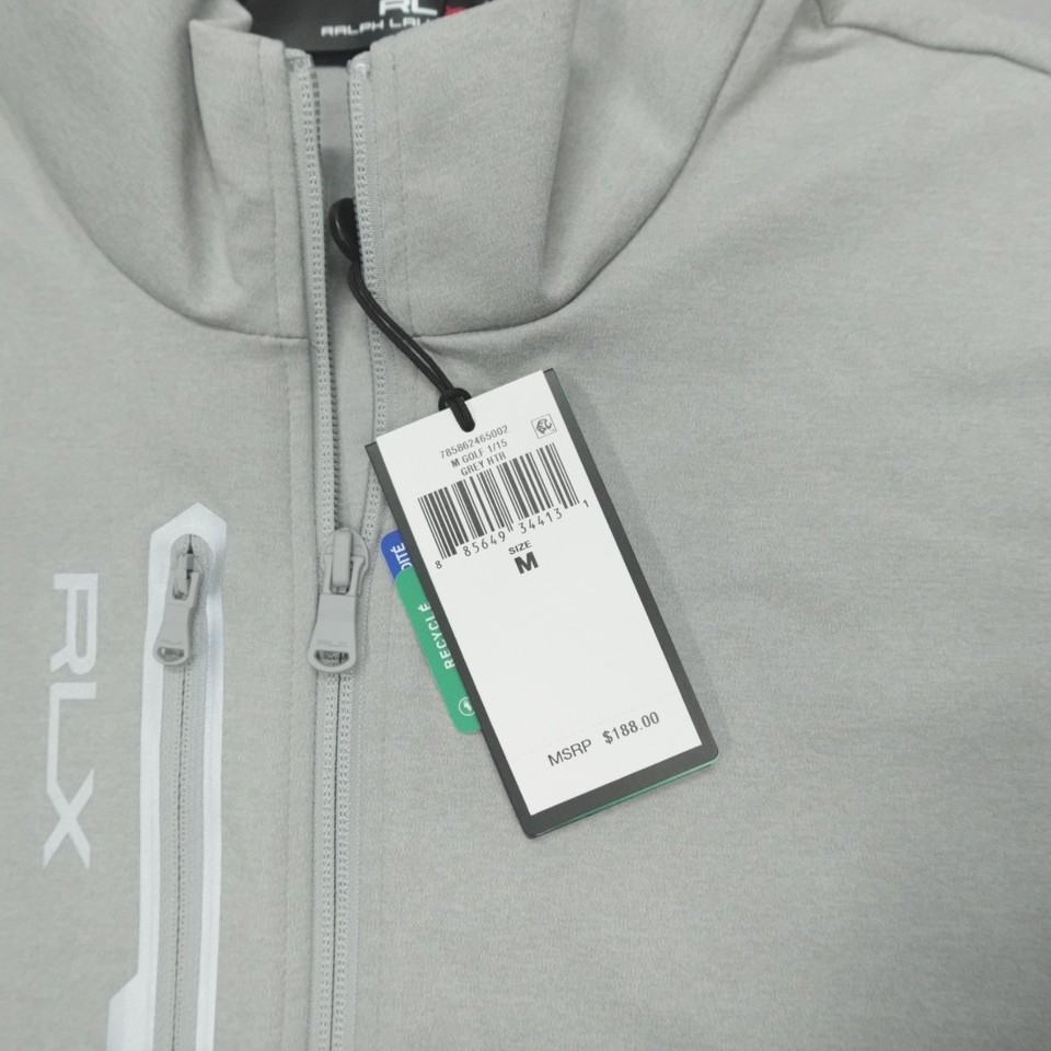RLX Ralph Lauren Golf Full Zip Jacket Men's Size M Grey Htr Moisture ...