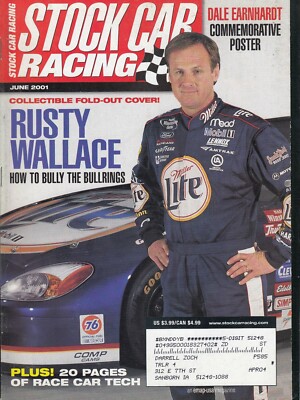 Stock Car Racing Magazine -- June 2001 Rusty Wallace -- Box 501 | eBay