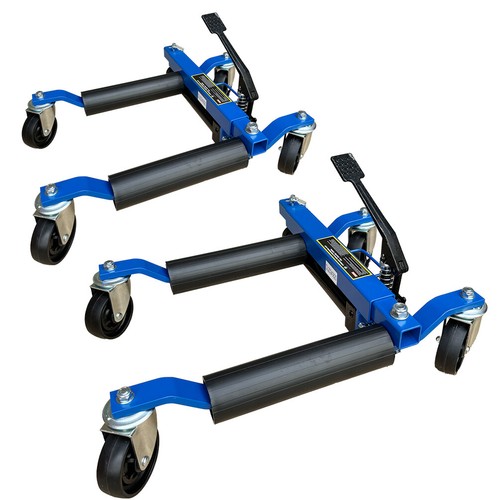 2PC 12" 680kg Hydraulic Wheel Dolly Go Jacks Vehicle Positioning Jack ...