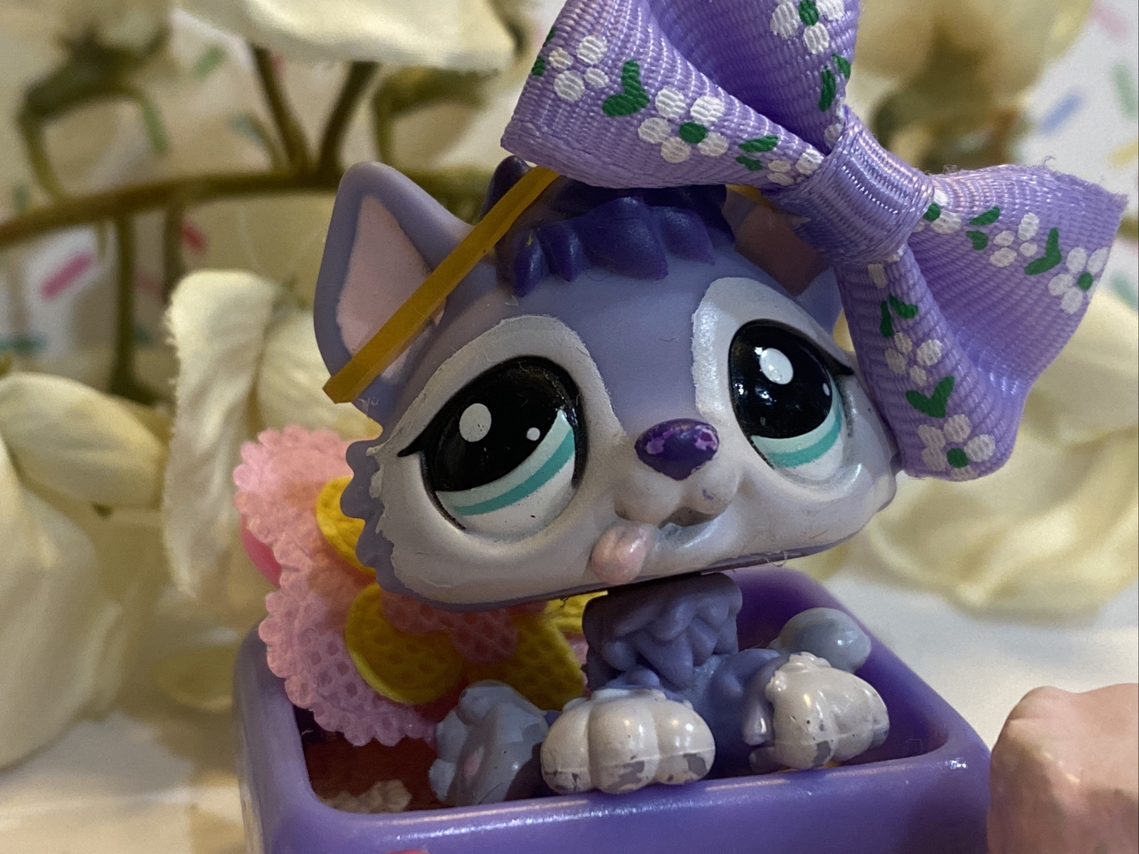 Authentic Littlest Pet Shop Lps 1810 Purple Lavender Baby Husky Puppy ...