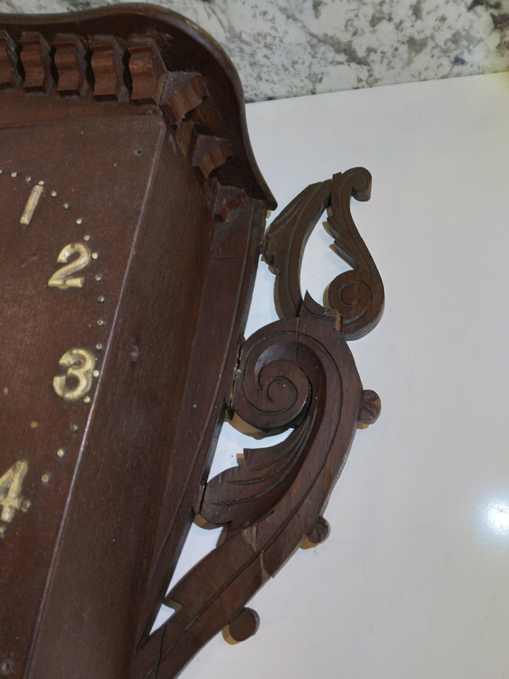 ANTIQUE 1800's WOOD GEAR WALL CLOCK AND MOVEMENT | eBay