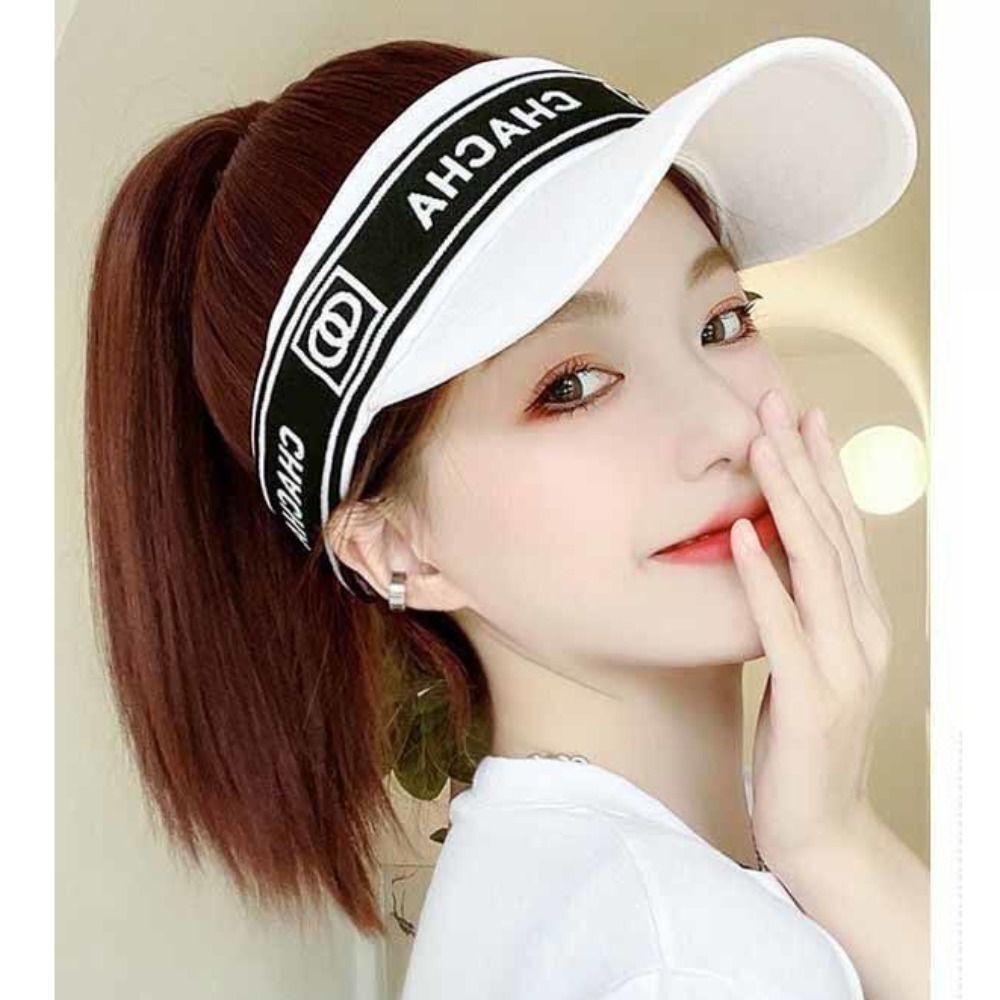 Cap Pony Tail Short Straight Ponytail Fake Hair Hat Shade Baseball Cap ...